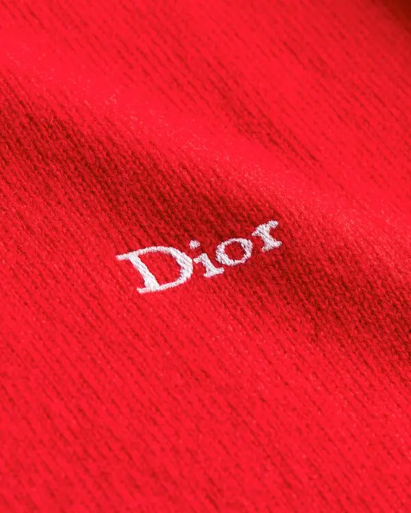 Dior Sweater With Embroidery - Red Cashmere Jersey | Editorialist
